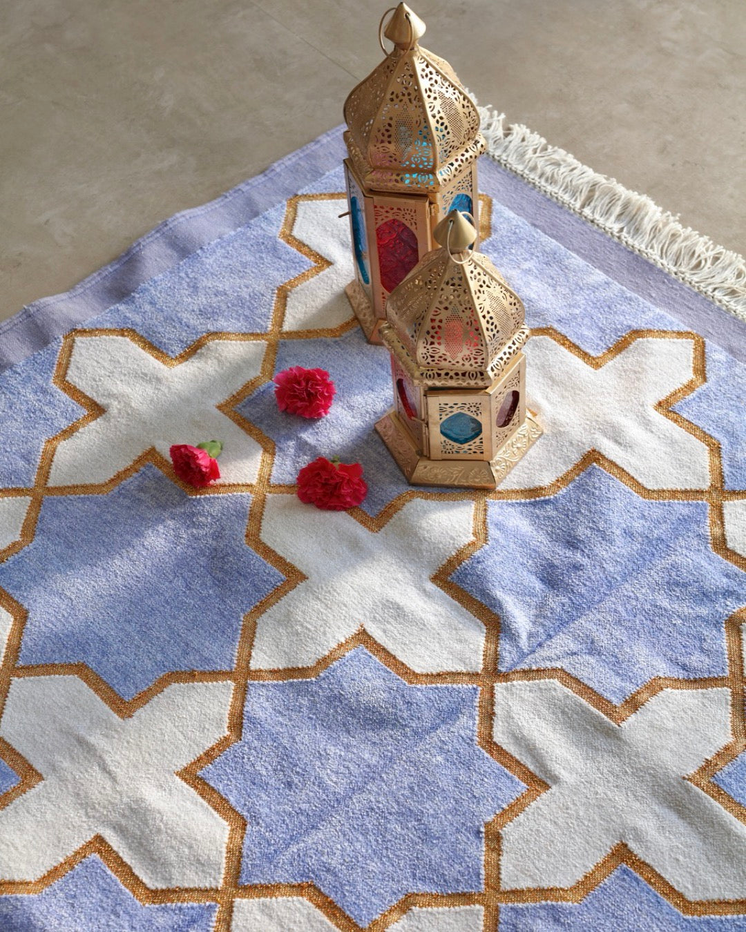 Lavender Gold Moroccan Tiles Rug – Rihaa