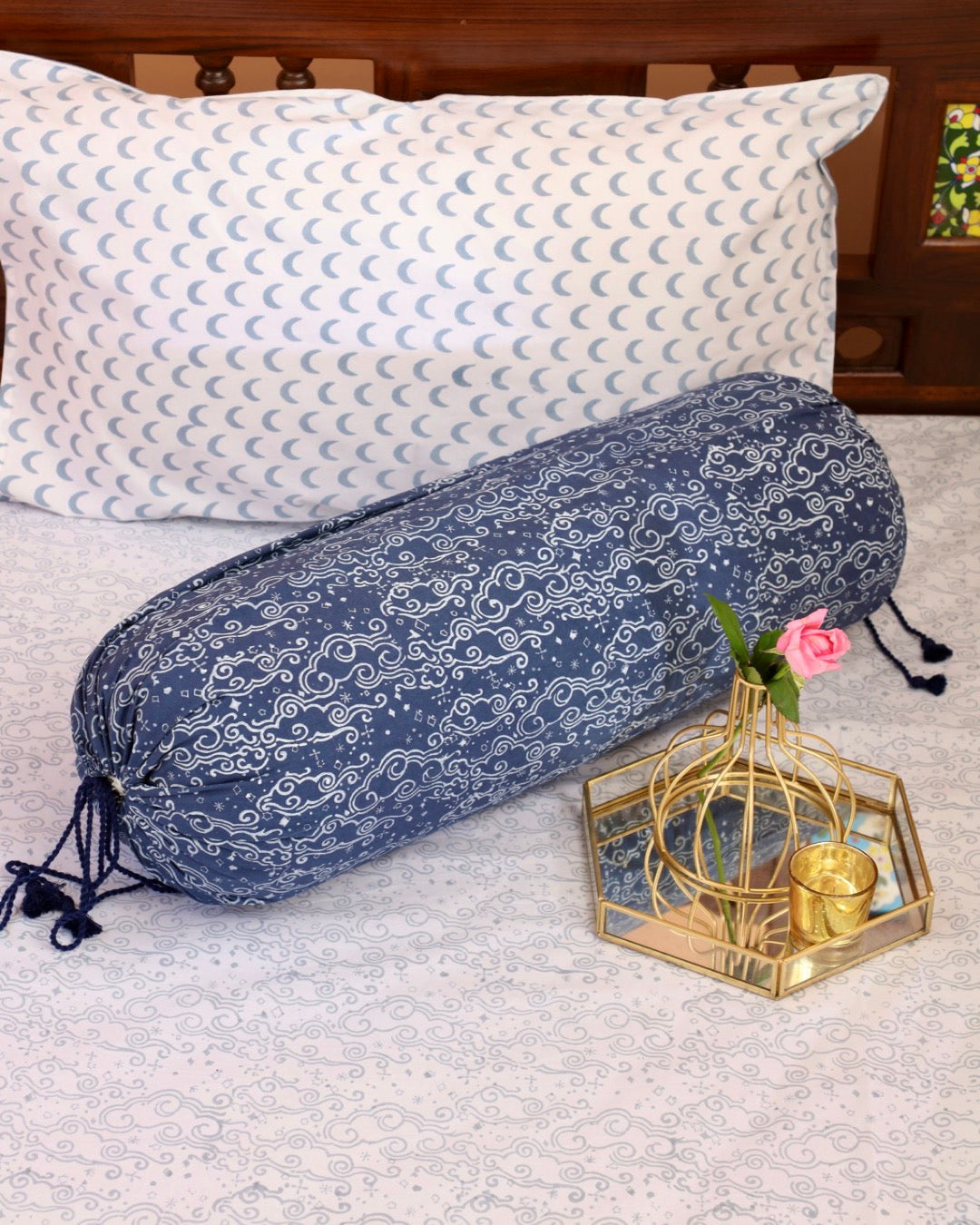 Starry Sky Block Print Bolster – Rihaa