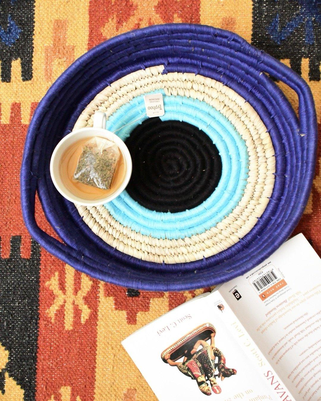 Evil Eye Handwoven Sabai Tray – Rihaa